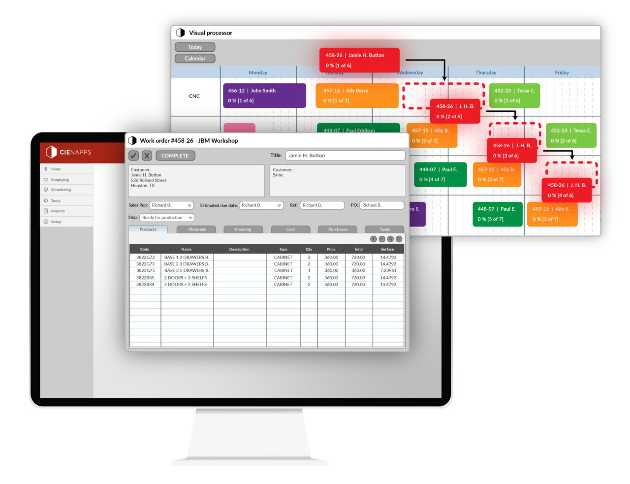 All features | Cienapps ERP for cabinet makers